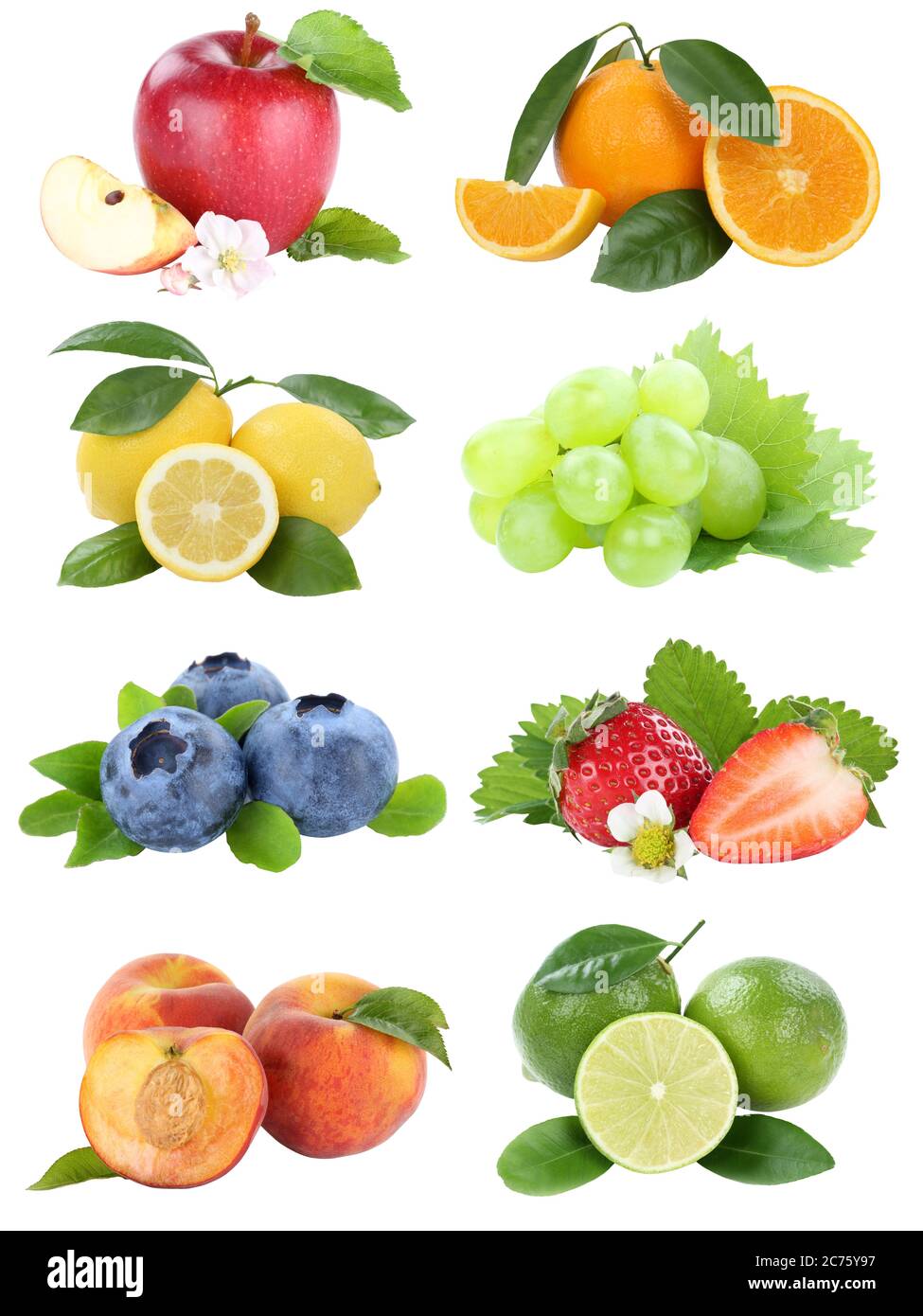 Food collection fruits apple orange berries blueberries apples oranges ...