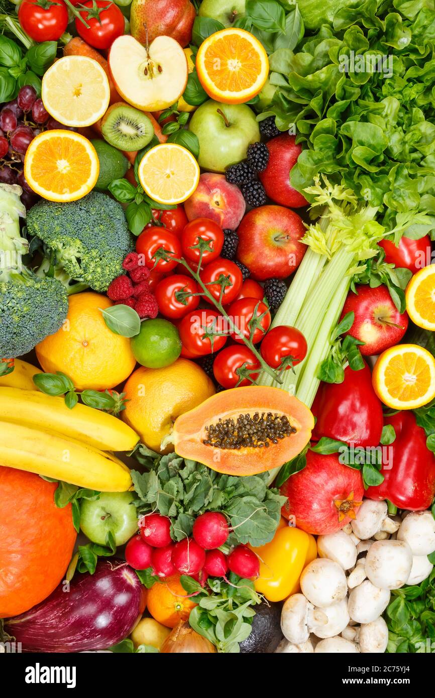 Background food fruits and vegetables collection fruit vegetable ...