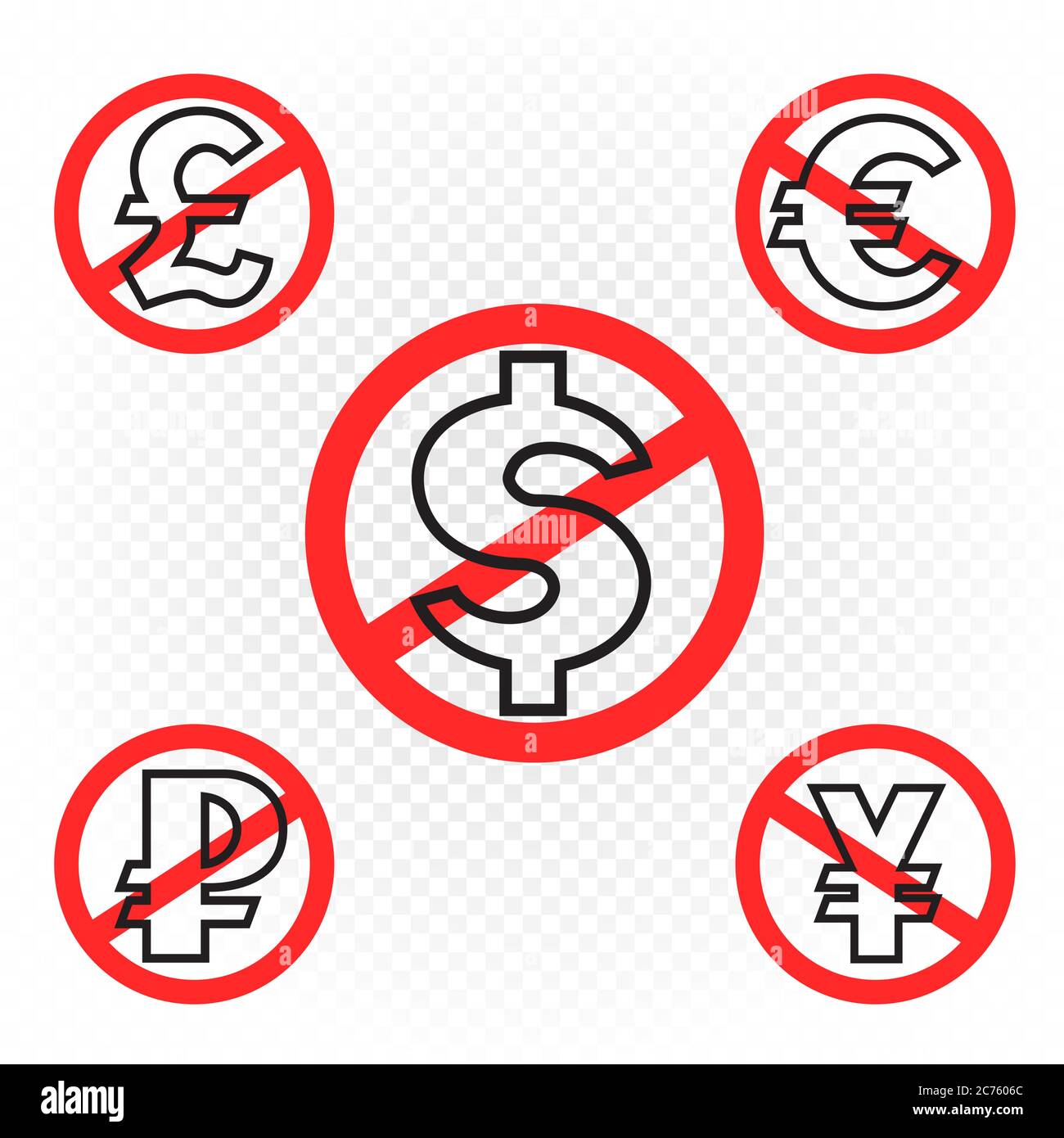 currency prohibition sign set Stock Vector Image & Art - Alamy