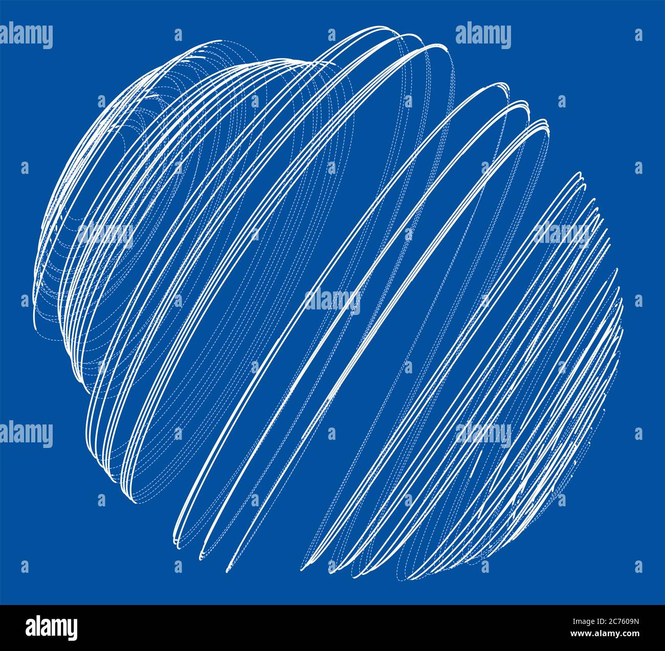 Sphere of spirals outline Stock Photo - Alamy