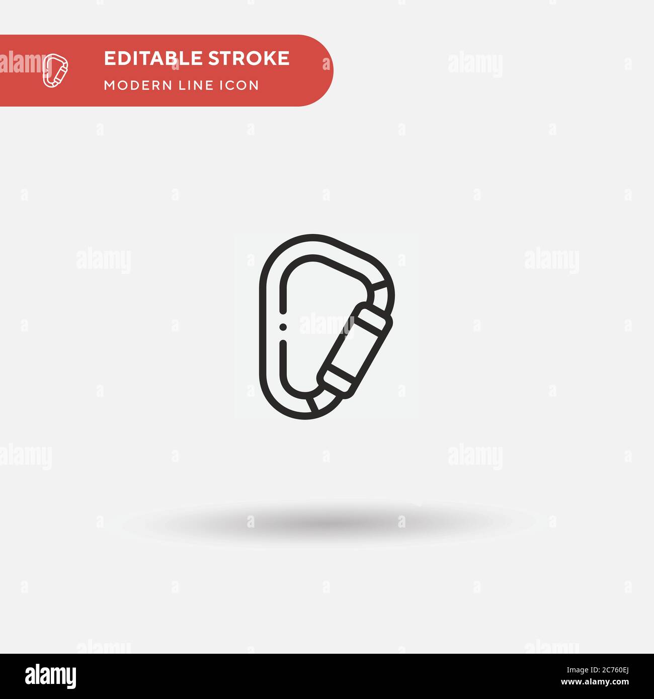 Carabiner Simple vector icon. Illustration symbol design template for ...