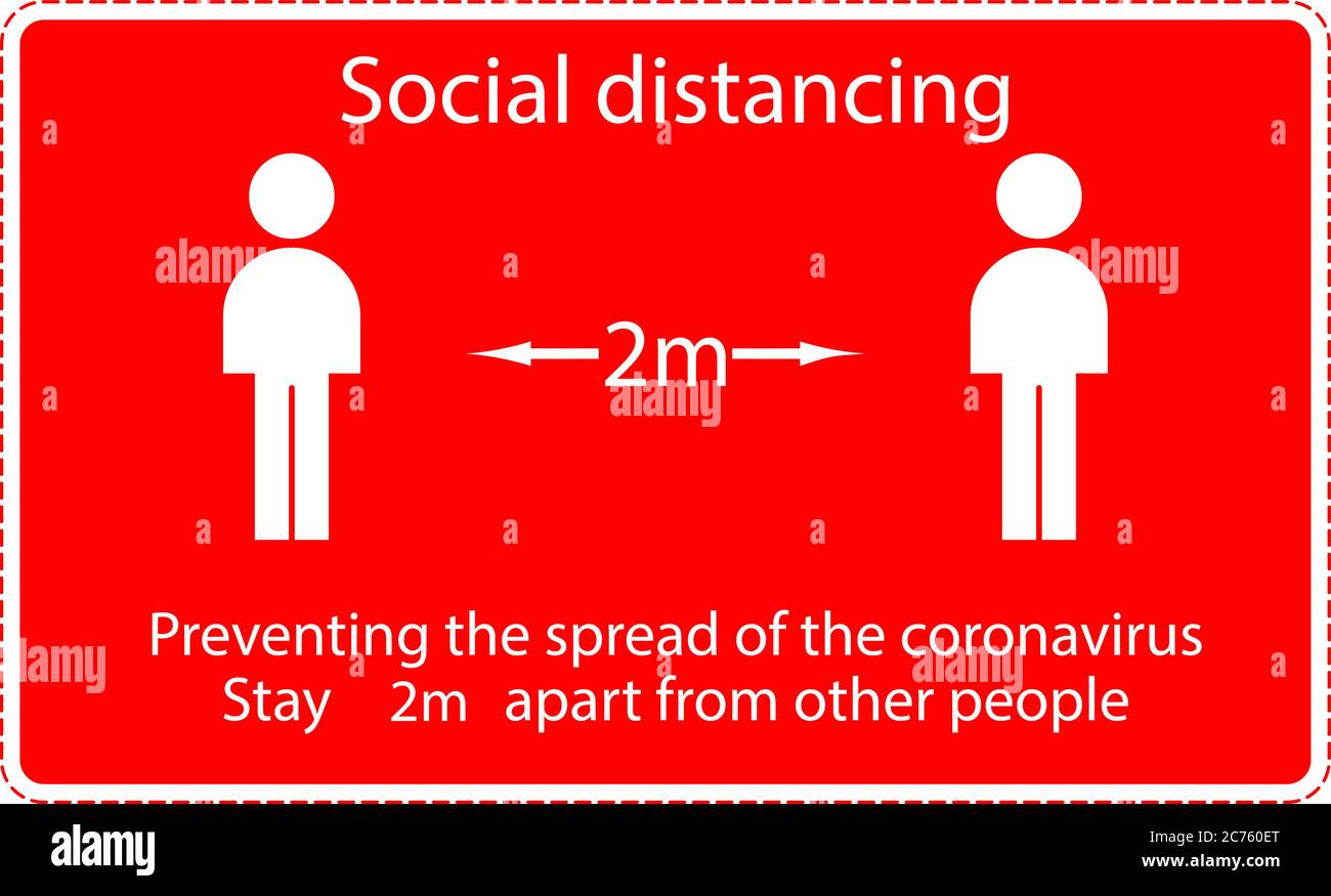 Icon people concept Social Distancing stay 2m apart from other people ...