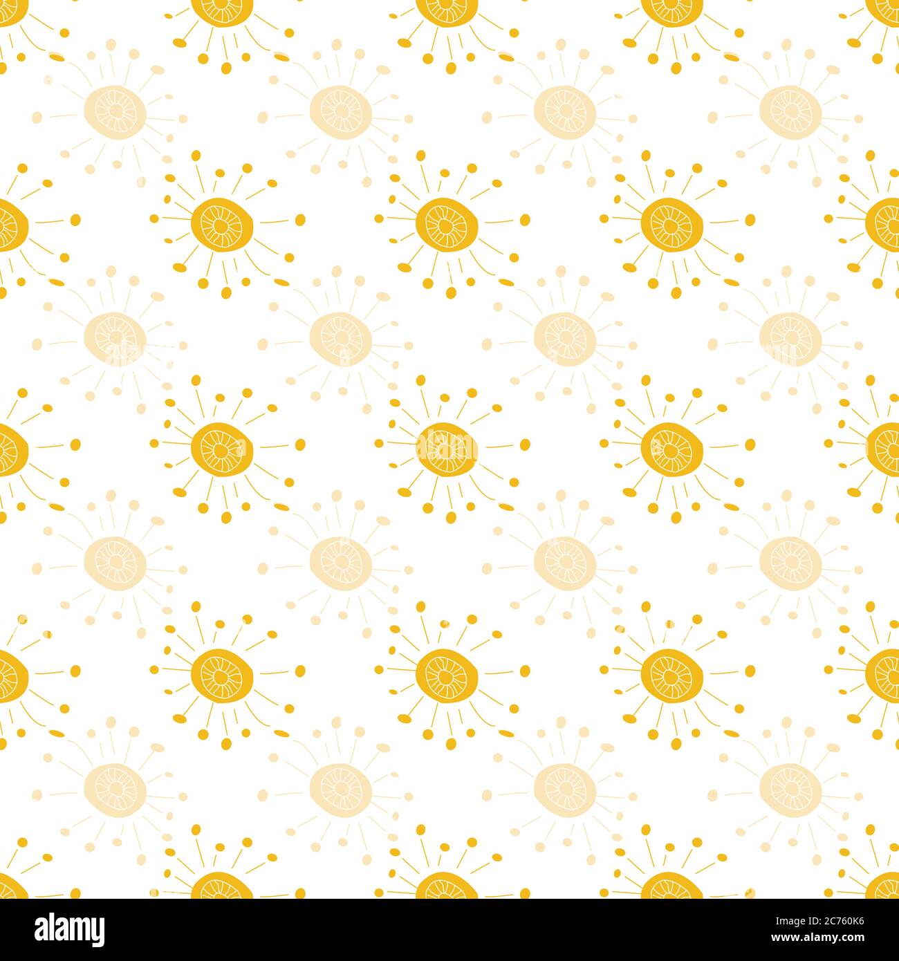 Sunshine bursts overall Seamless pattern vector doodle style ...