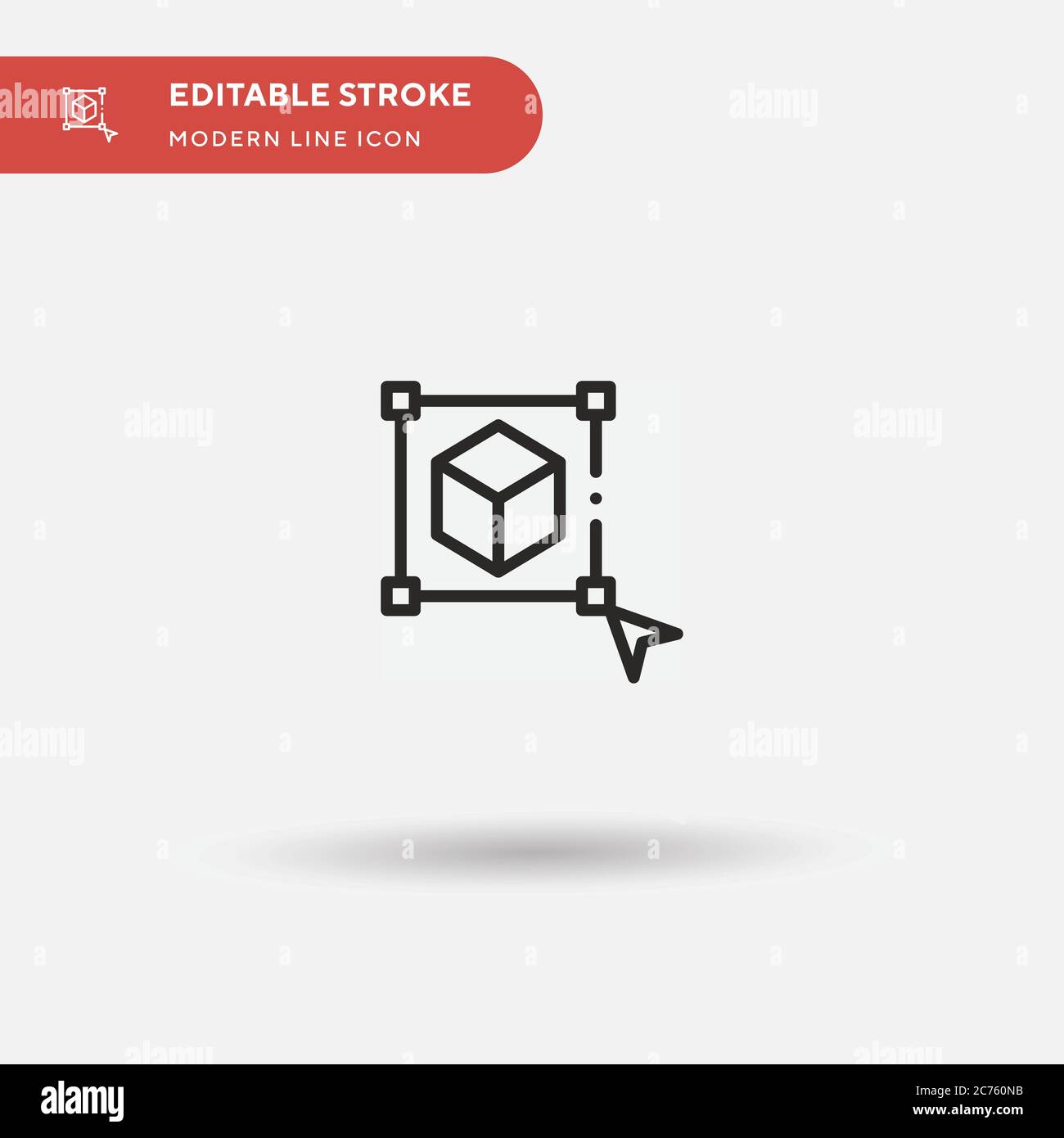 D Model Simple vector icon. Illustration symbol design template for web ...