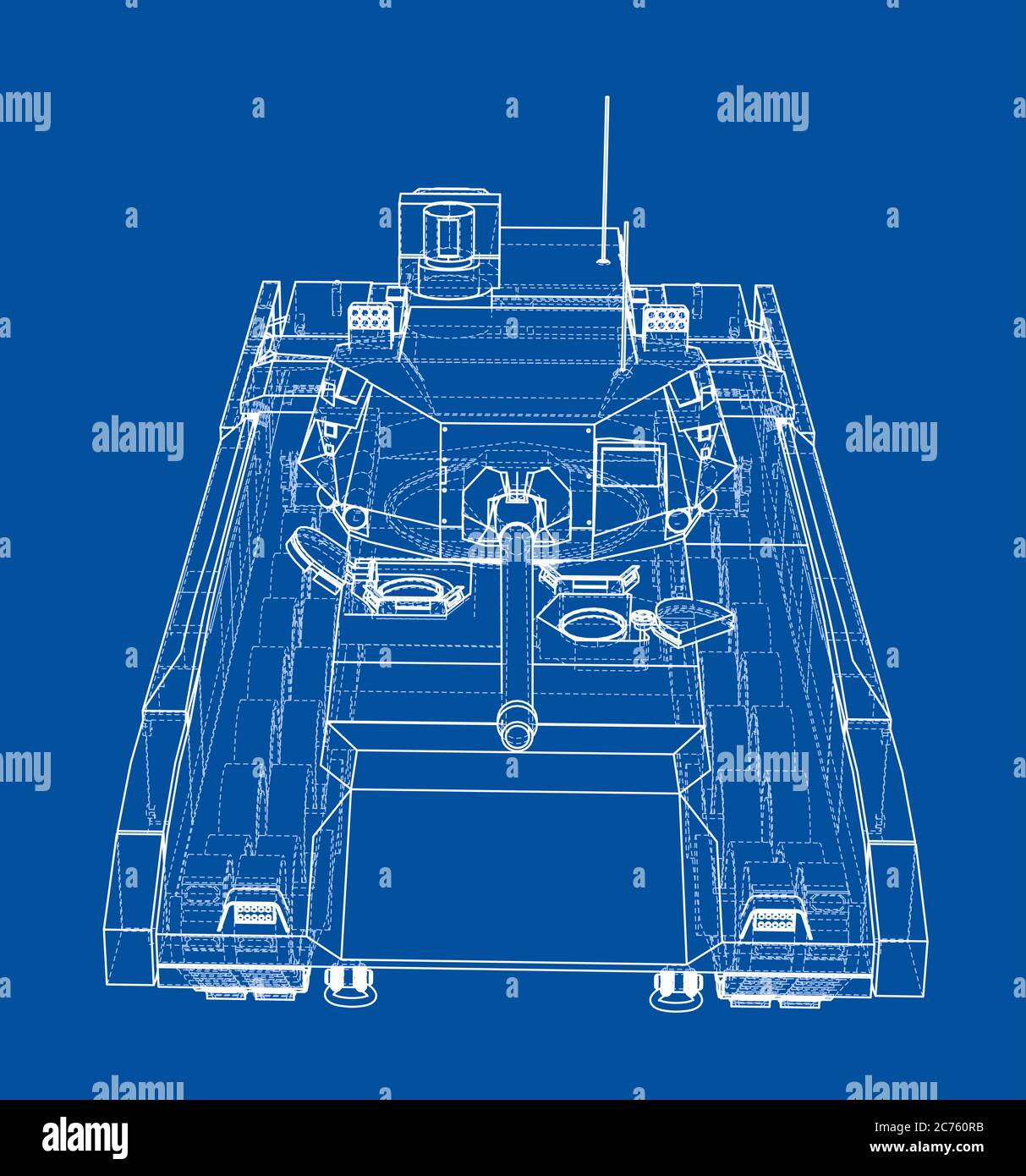 Blueprint of realistic tank Stock Photo - Alamy