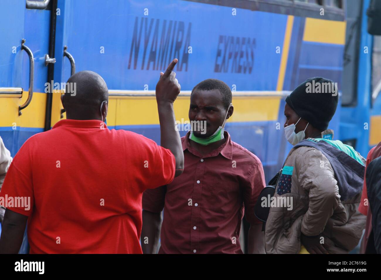 Nairobi, Kenya. 13th July, 2020. A public transport provider wearing a ...