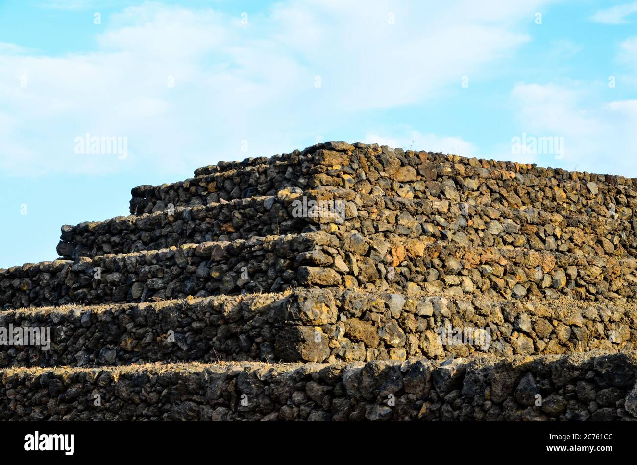 Ancient Guanche Guimar Pyramids in Tenerife Island Stock Photo - Alamy