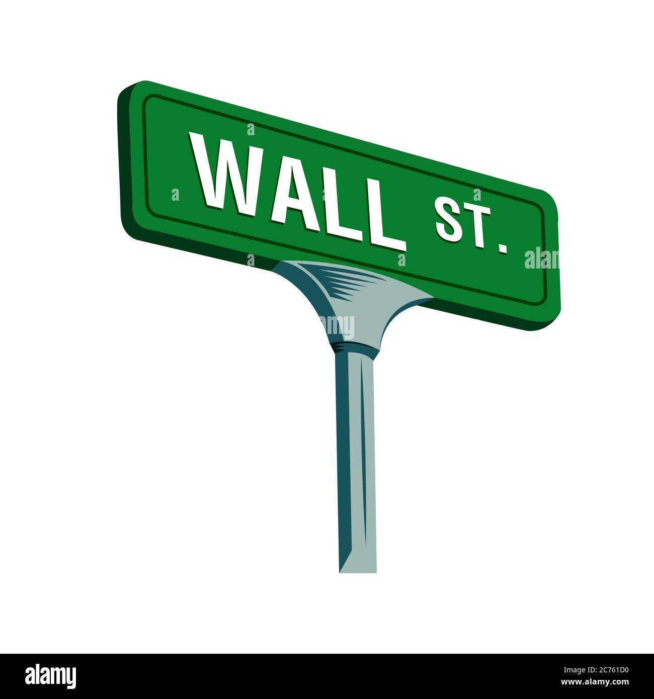 Wall street sign in New York, vector illustration. EPS 10 Stock Vector ...