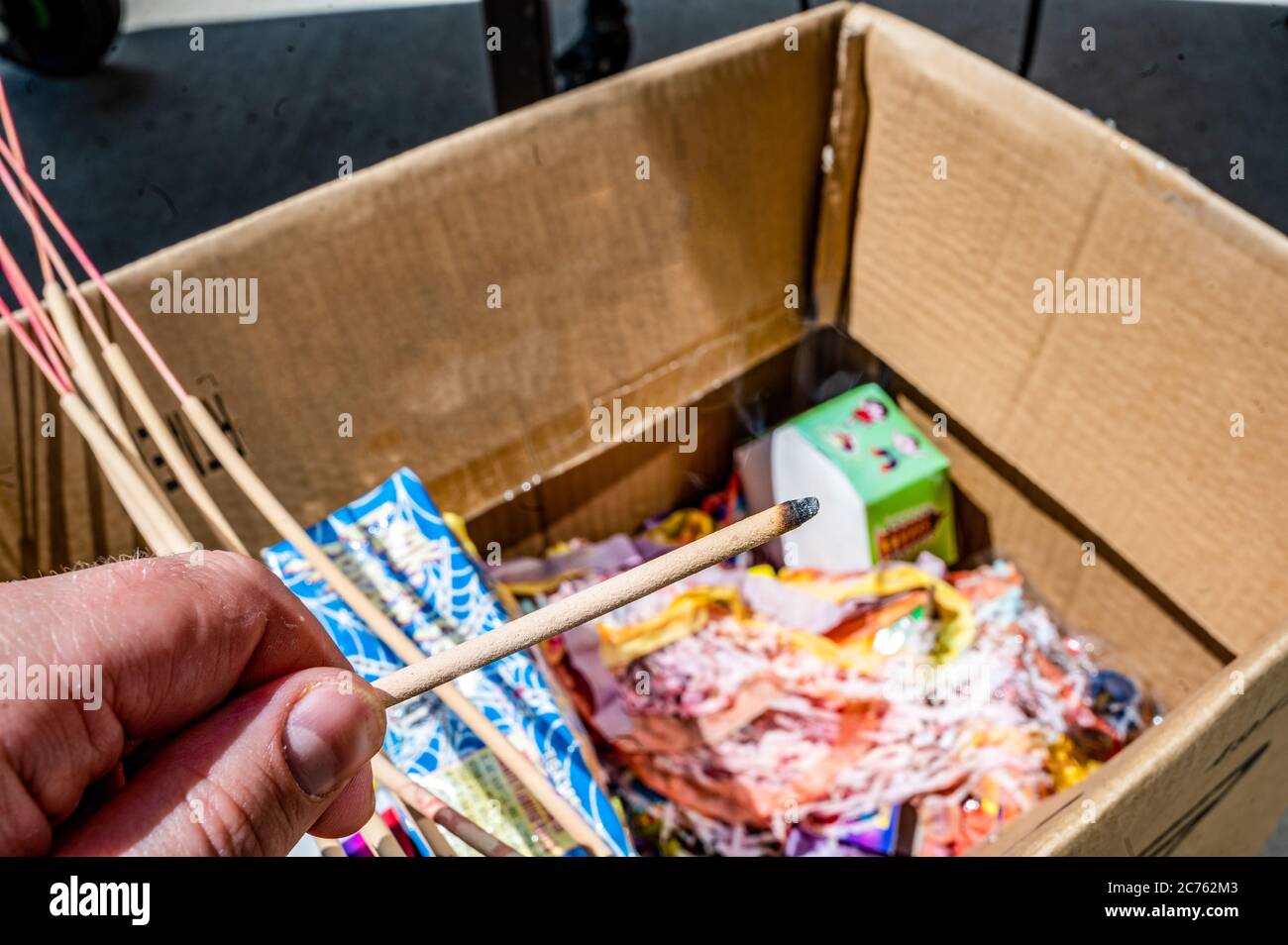 Punks are slow burning sticks used to light fireworks Stock Photo - Alamy