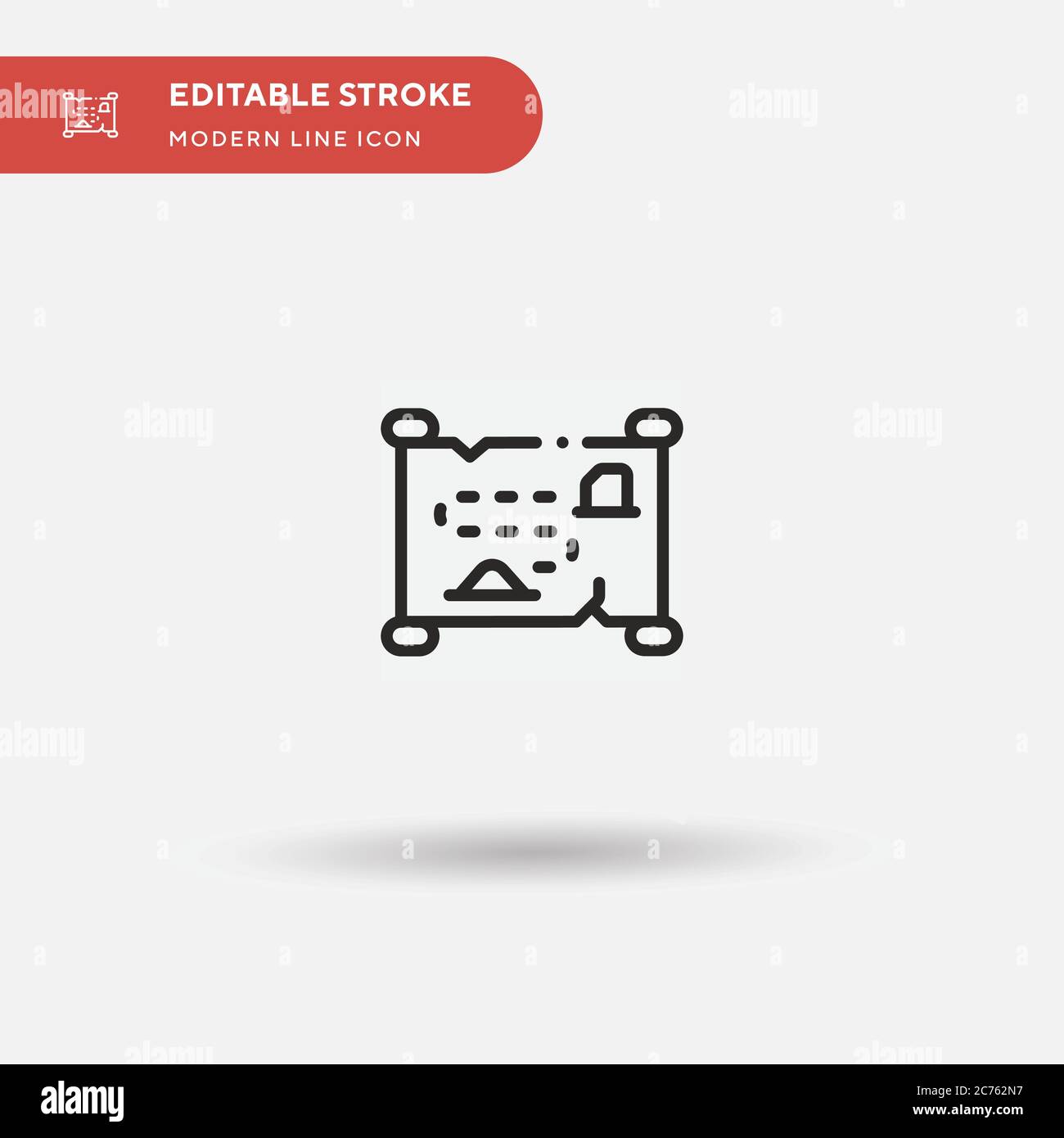 Treasure Map Simple vector icon. Illustration symbol design template ...