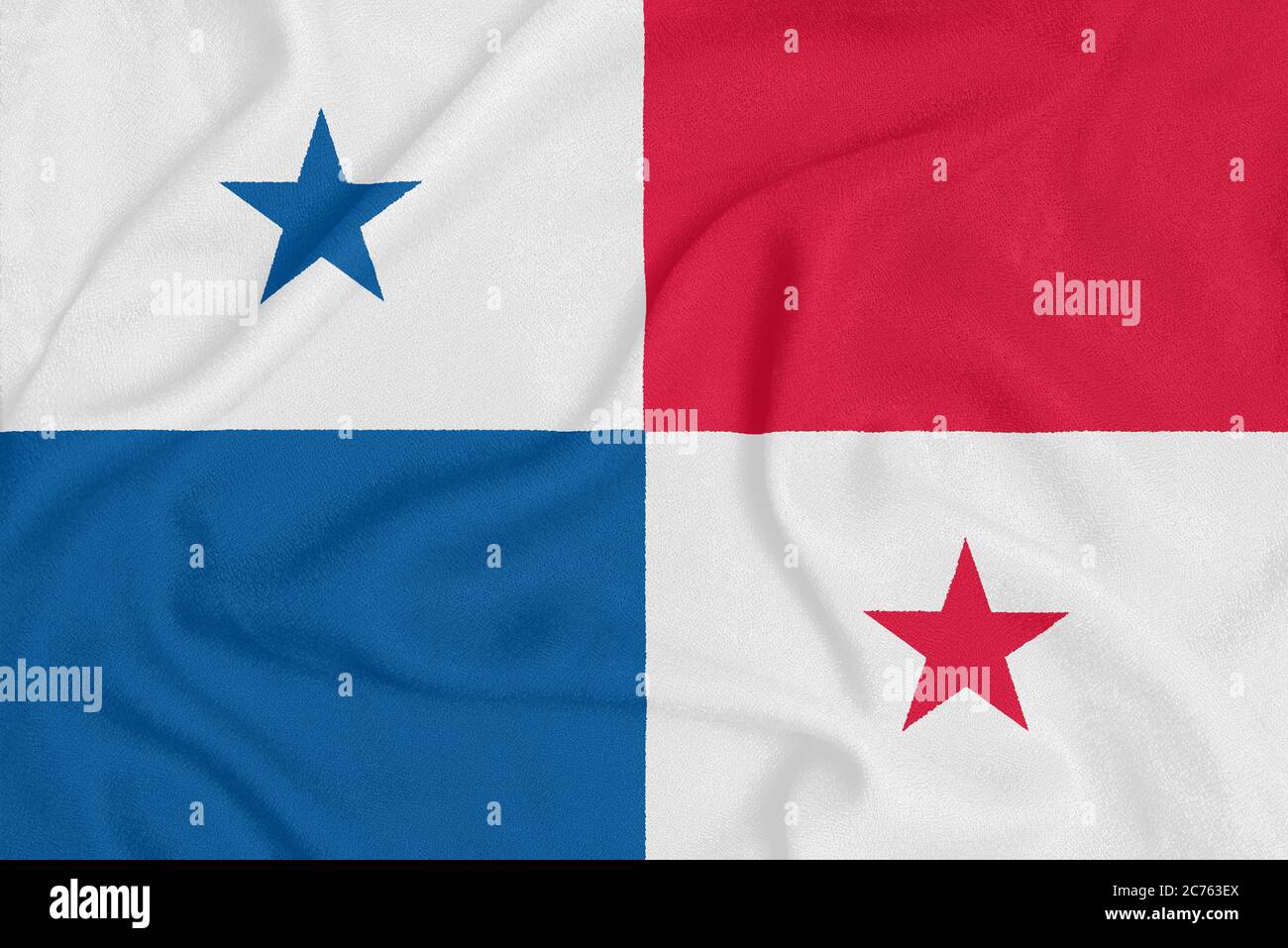 Flag of Panama on textured fabric. Patriotic symbol Stock Photo - Alamy