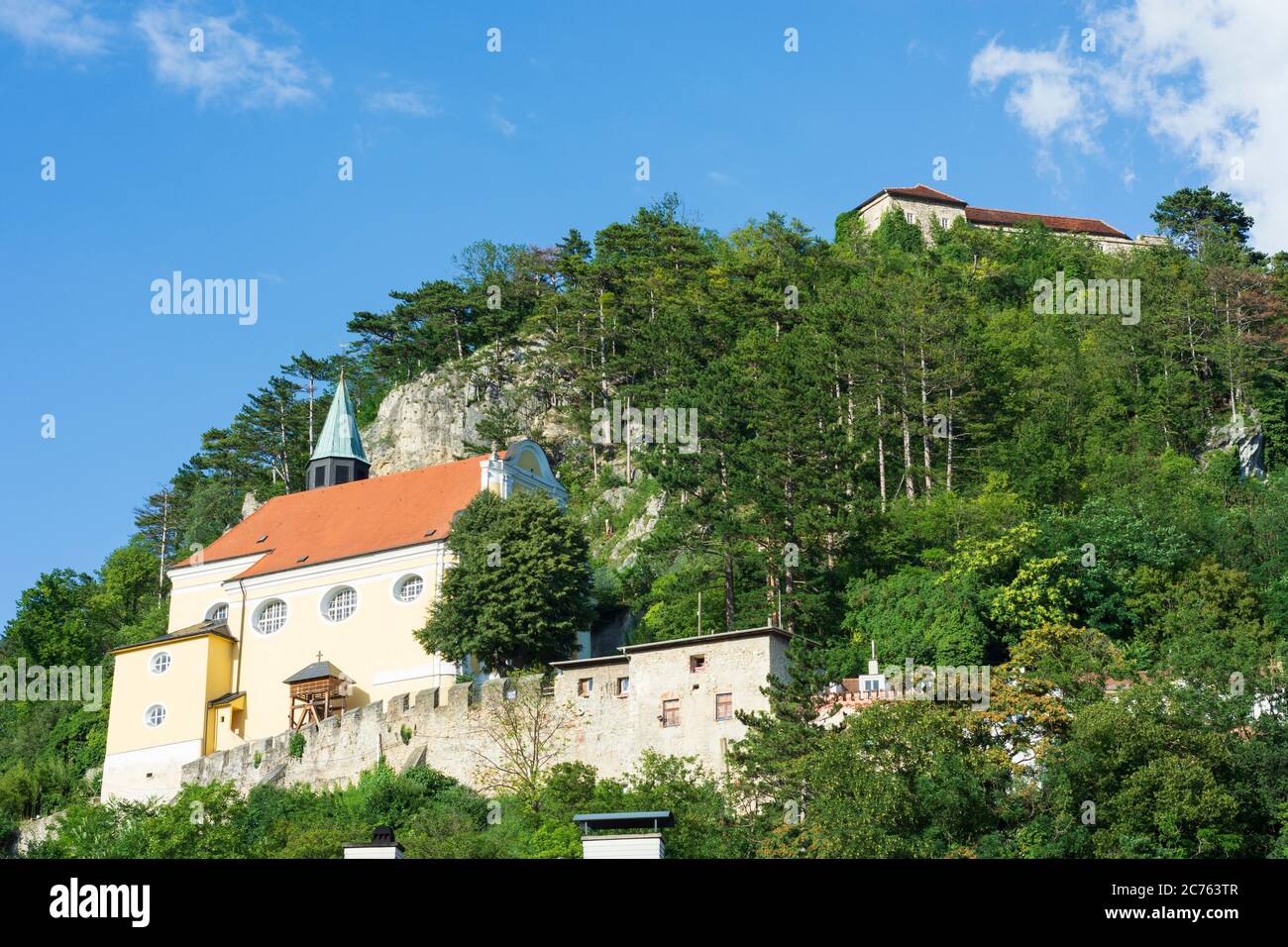 Pitten: church Bergkirche and castle Pitten in Wiener Alpen, Alps ...
