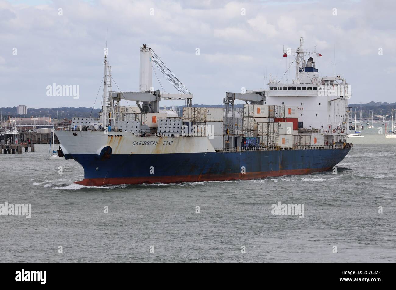 The Liberian registered vessel MV CARIBBEAN STAR departs from the ...