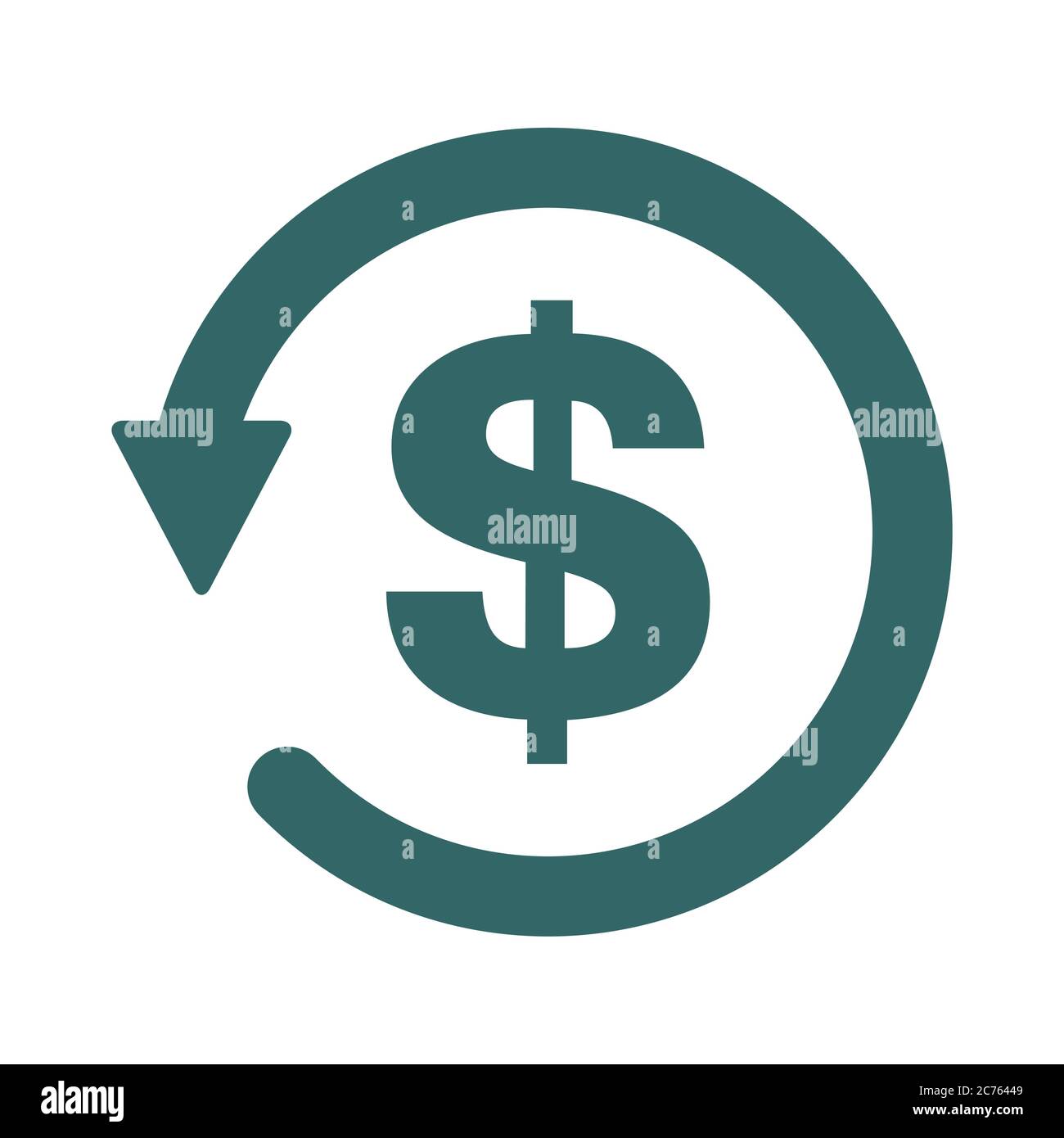 Chargeback icon symbol, return money isolated on white background Stock ...