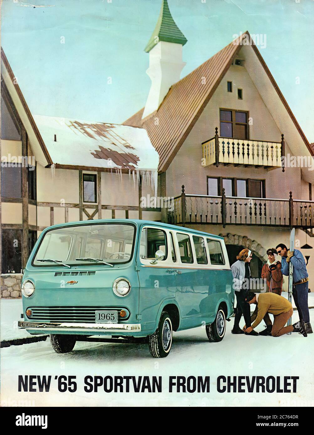 1965 Chevy Sportvan - Vintage car advertising Stock Photo - Alamy