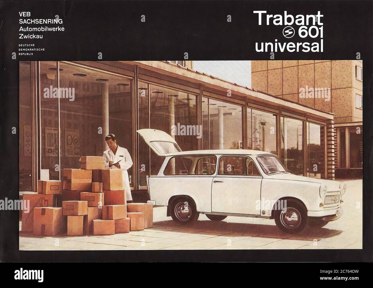 1966 Trabant 601 Universal Broschre - Vintage car advertising Stock ...