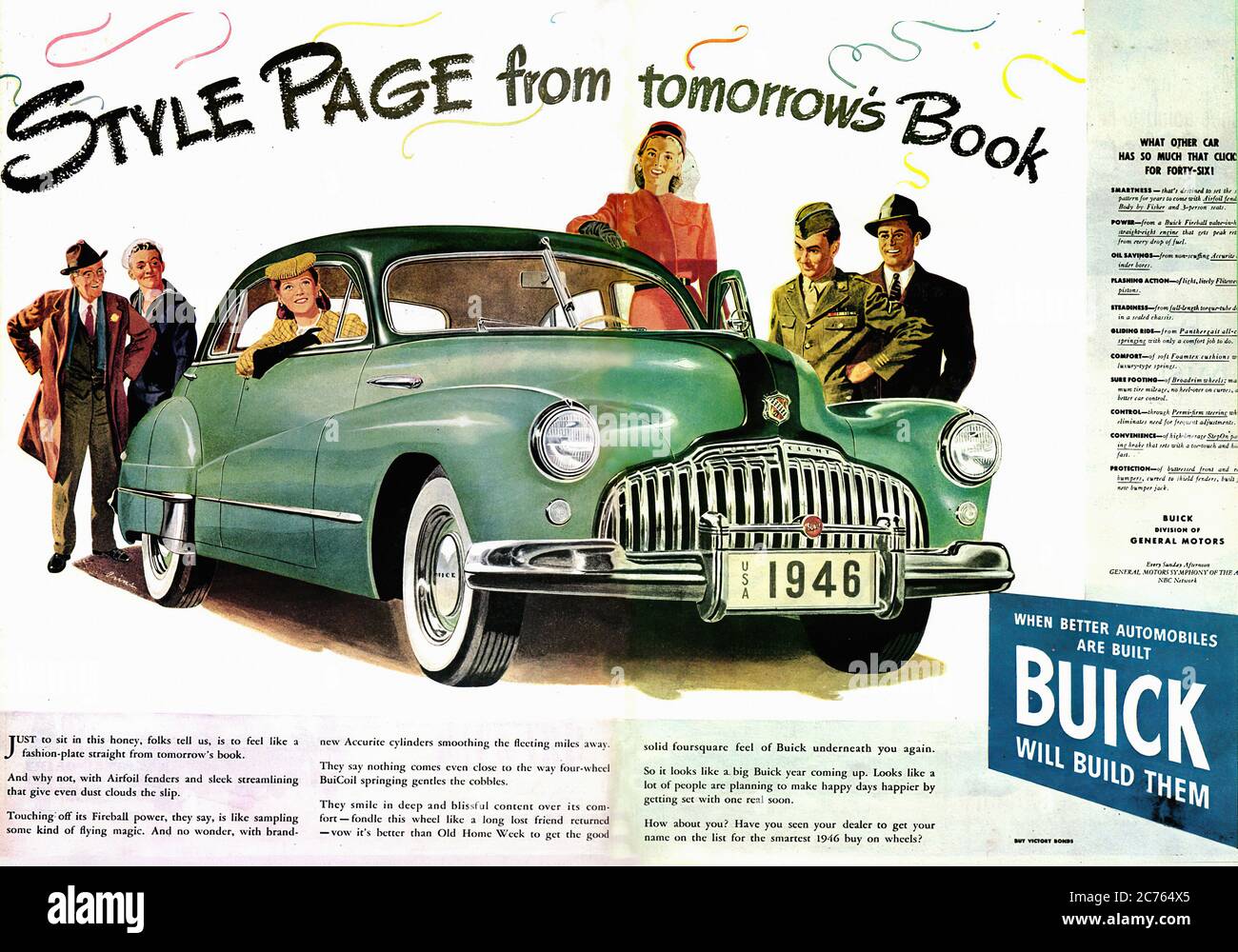 Buick From 1946 - Vintage car advertising Stock Photo - Alamy