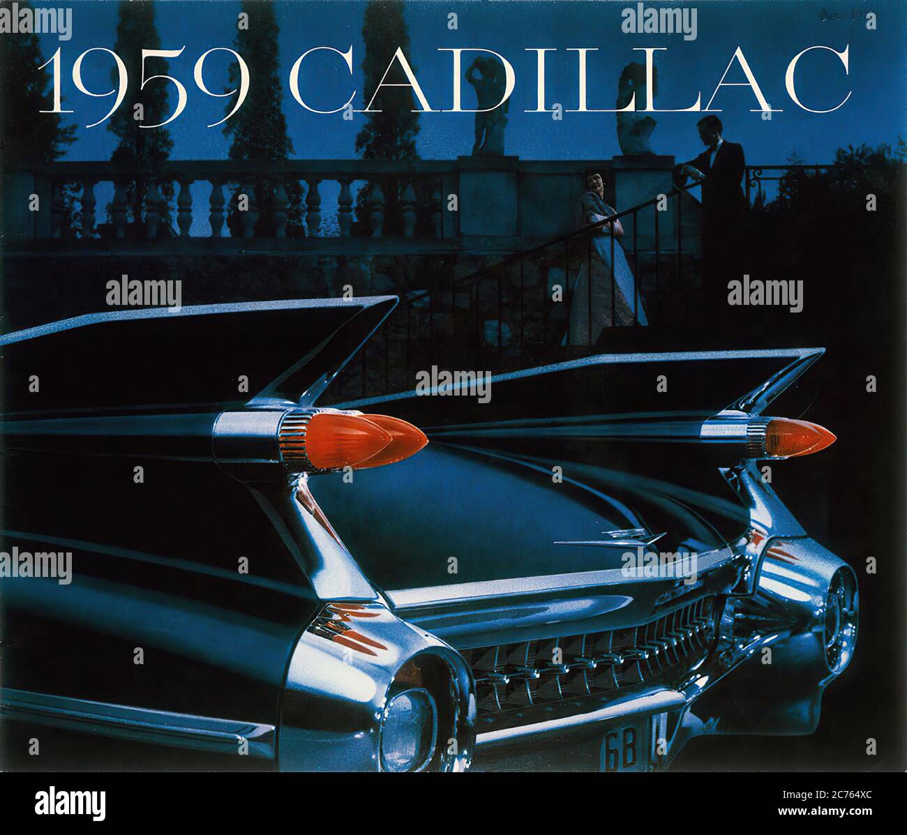 Cadillac From 1959 - Vintage car advertising Stock Photo - Alamy