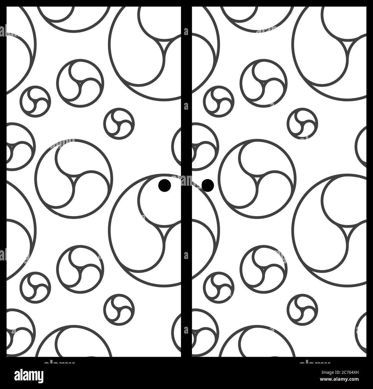 This is a illustration of Monochrome Beautiful Japanese sliding door ...