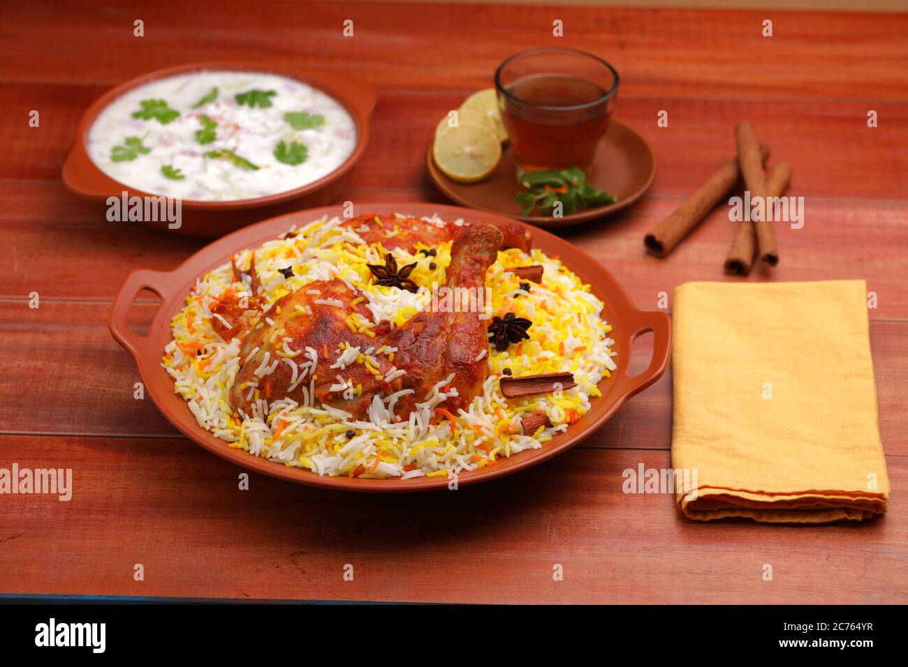 Chicken biryani ,Tandoori chicken biryani with basmathi rice and raita ...