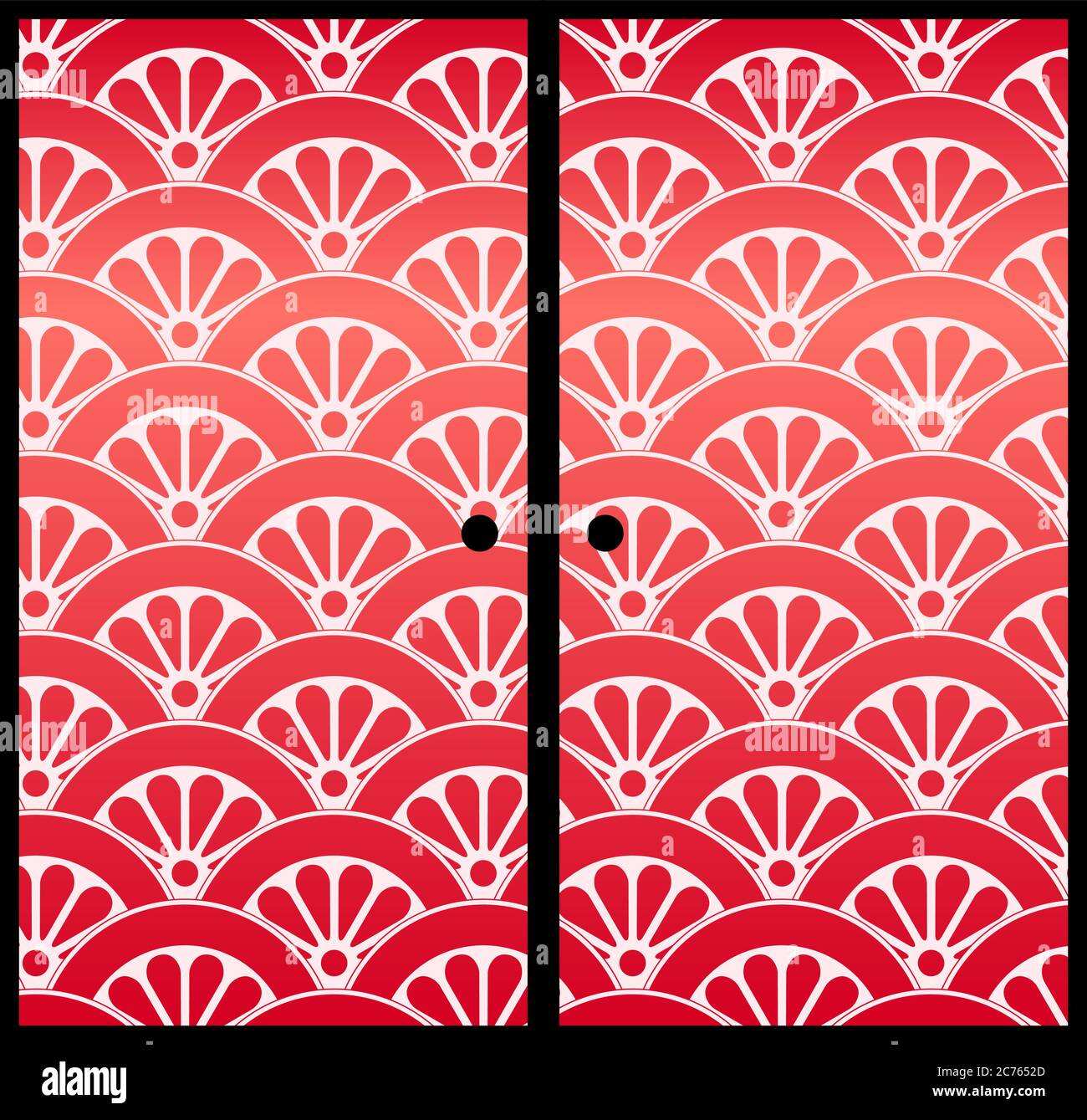 This is a illustration of Colorful Beautiful Japanese sliding door ...