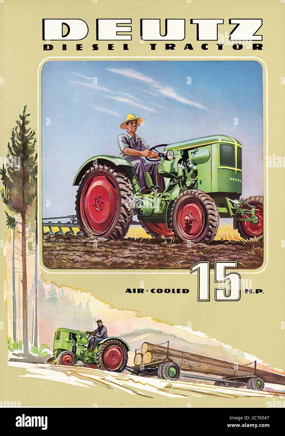 Deutz Tractor From 1954 - Vintage car advertising Stock Photo - Alamy