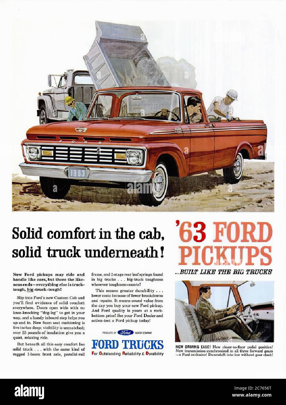 Ford Trucks From 1963 - Vintage car advertising Stock Photo - Alamy