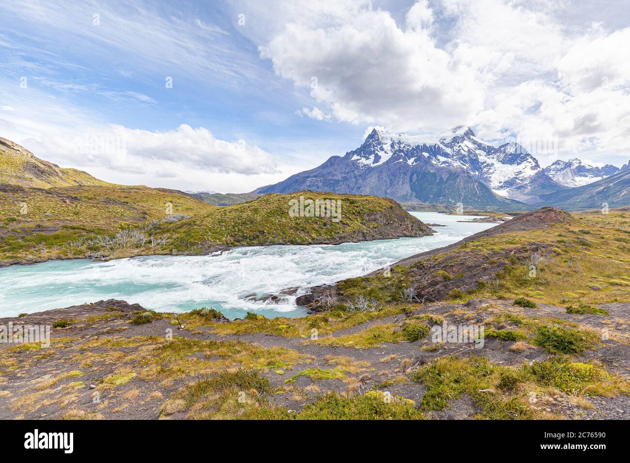 Salto Grande waterfall, Paine river, Torres del Paine National Park ...