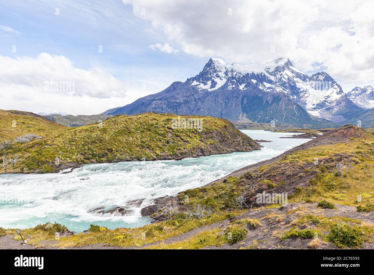 Salto Grande waterfall, Paine river, Torres del Paine National Park ...