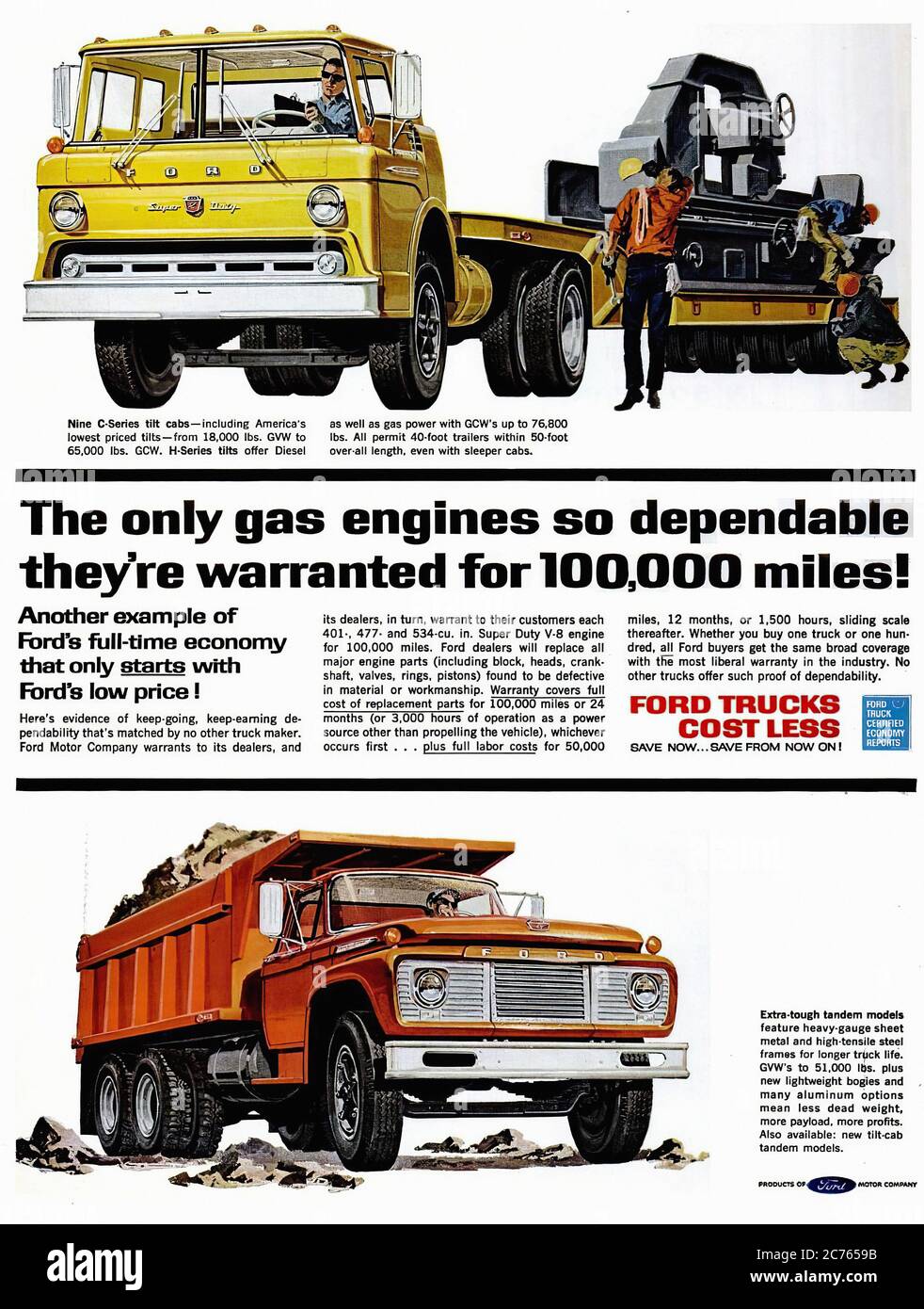 Ford Trucks From 1962 - Vintage car advertising Stock Photo - Alamy