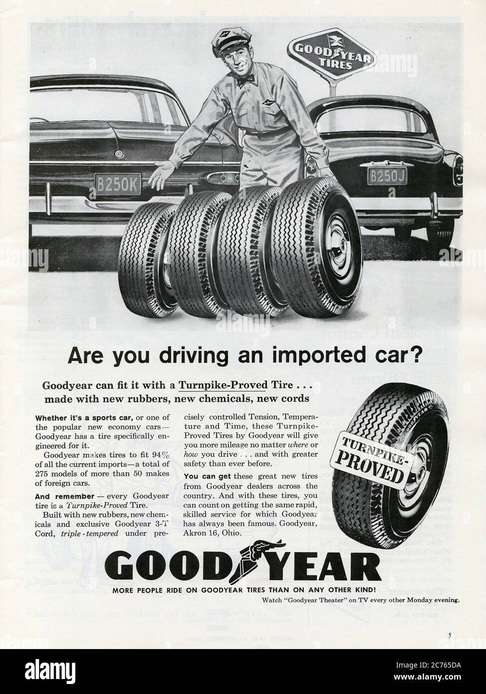 Goodyear From 1959 - Vintage car advertising Stock Photo - Alamy