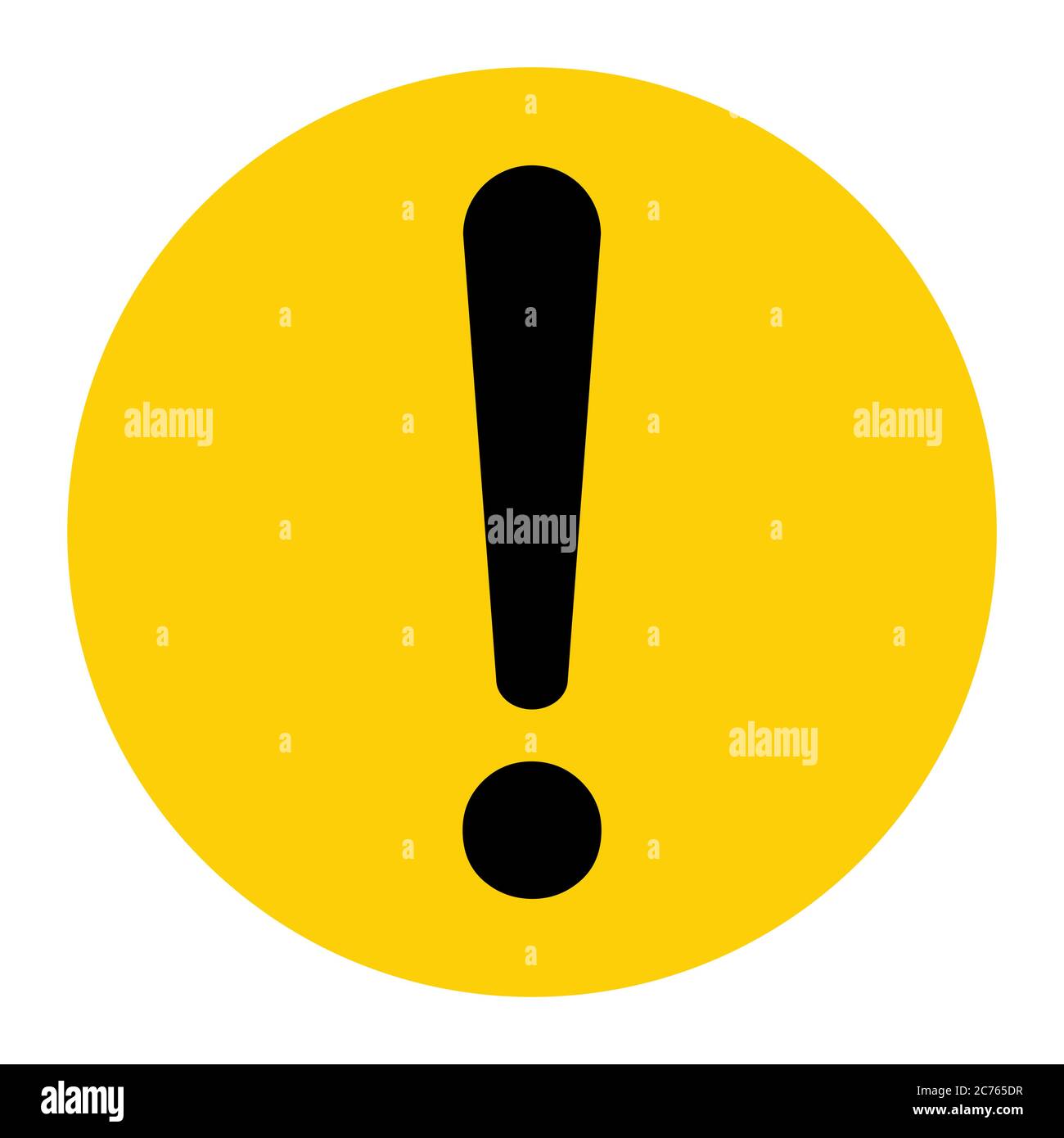 Exclamation mark flat design icon vector. Hazard warning attention sign ...
