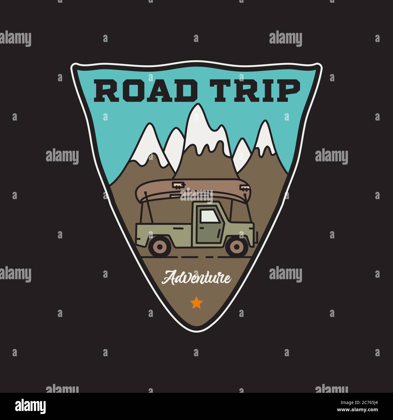 Vintage road trip adventure badge sticker illustration design. Camp ...
