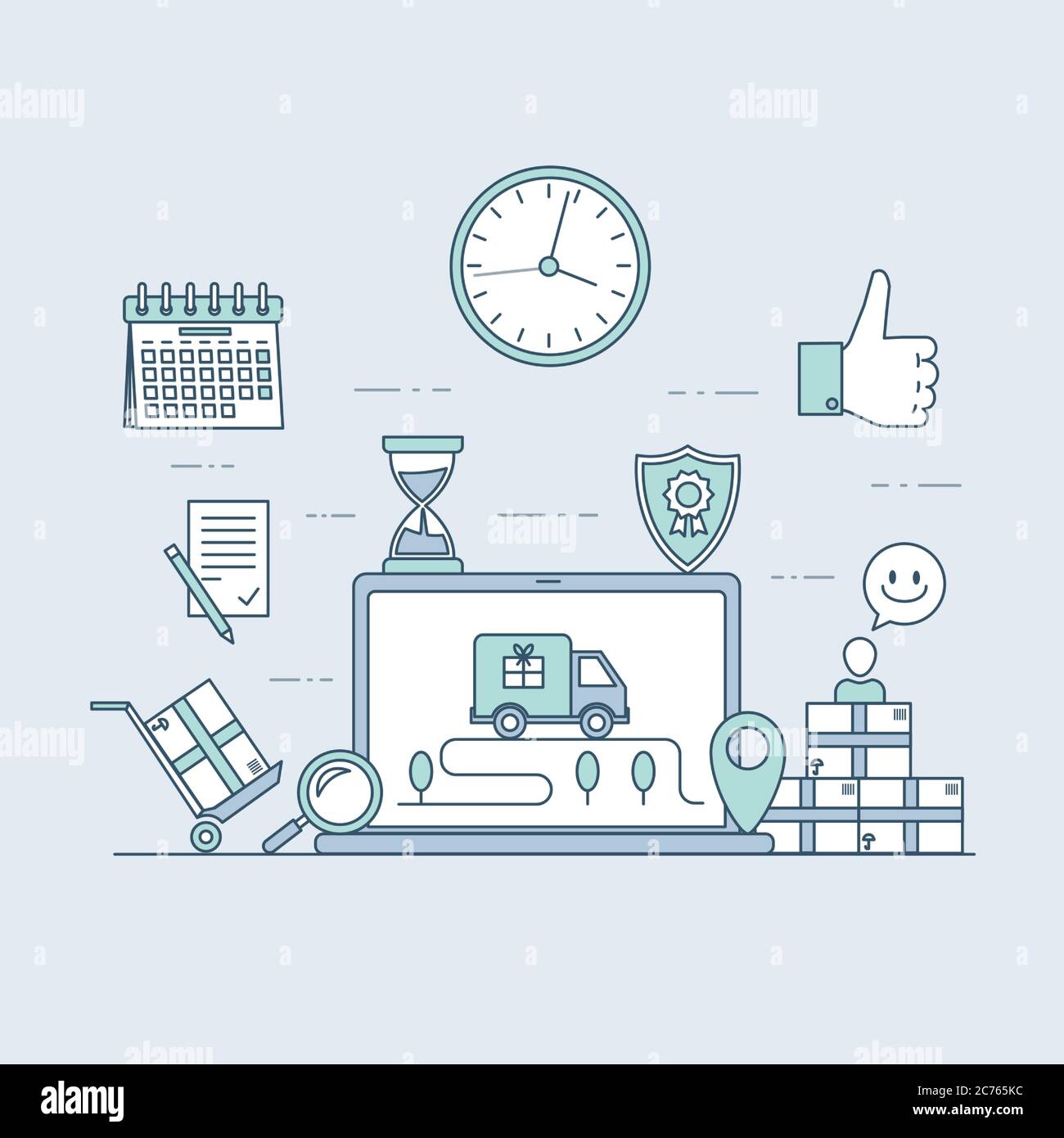 Shopping cart with parcels Stock Vector Images - Alamy