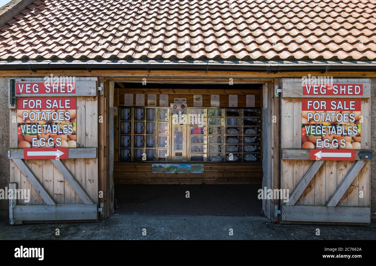 Quirky farm shop vending machine outlet for vegetables, eggs and Maris ...