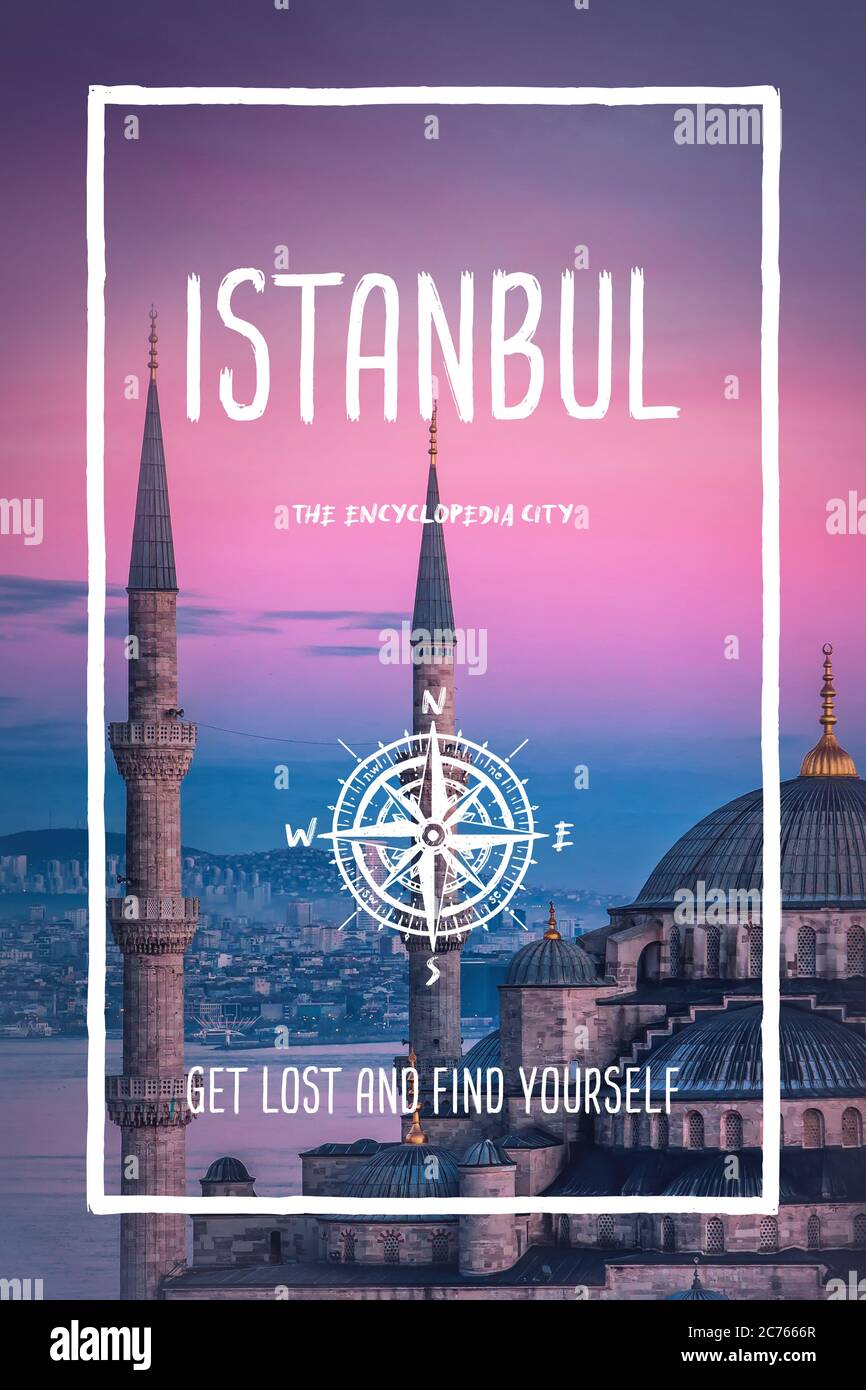 Istanbul, Turkey, the encyclopedia city. Trendy travel design ...