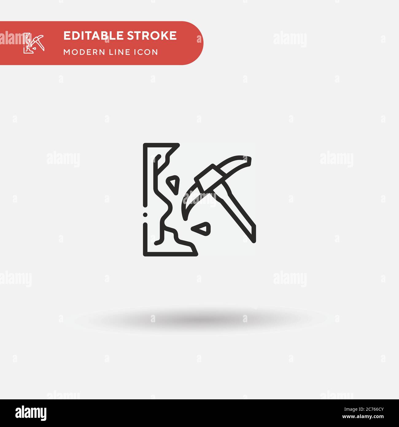 Pickaxe Simple vector icon. Illustration symbol design template for web ...