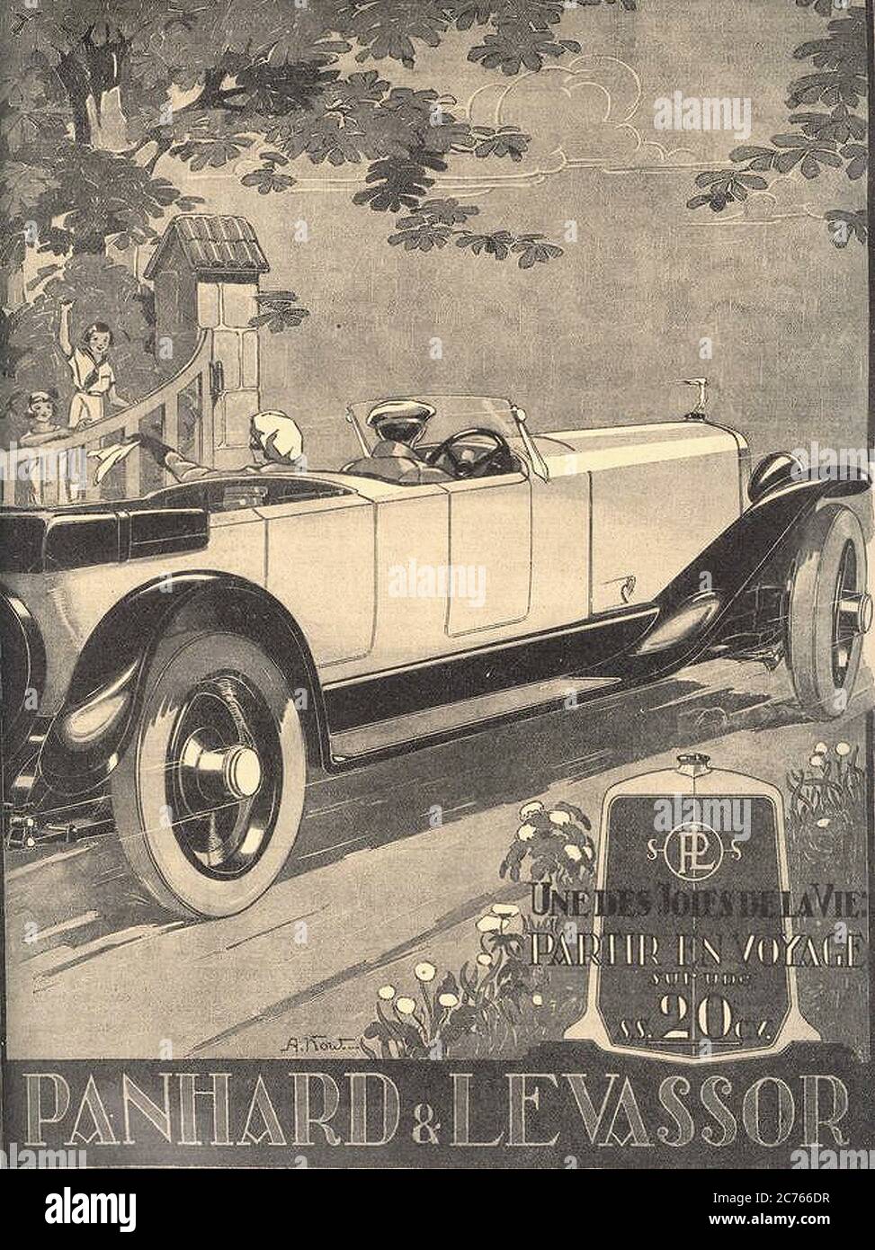 Publicité Panhard Levassor 20 CV 1923 - Vintage car advertising Stock ...