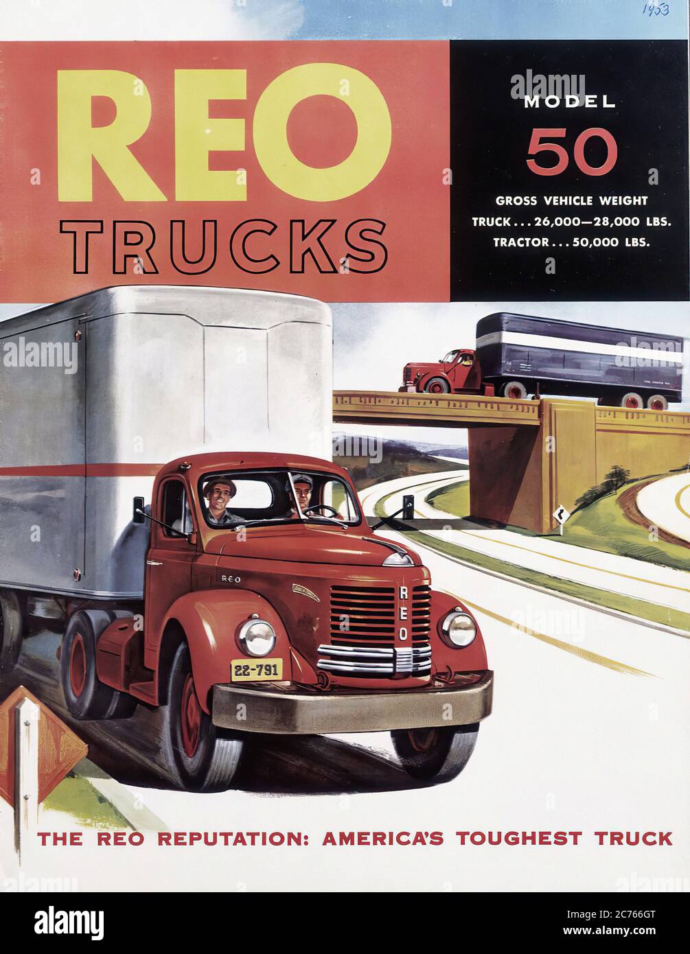 Reo Trucks - Vintage car advertising Stock Photo - Alamy