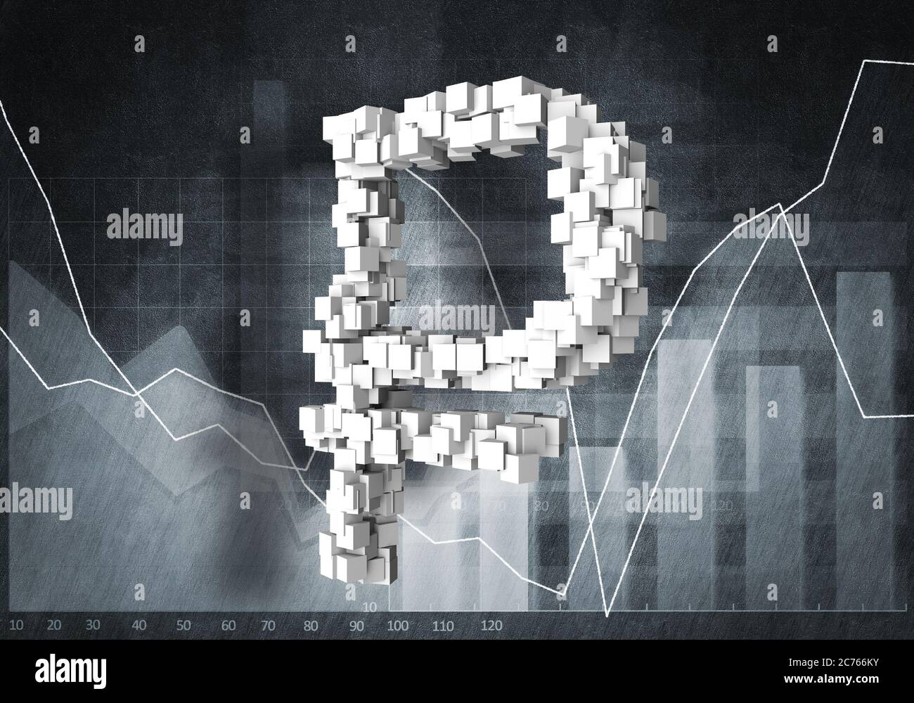 Rouble currency rate, 3D rendering Stock Photo - Alamy