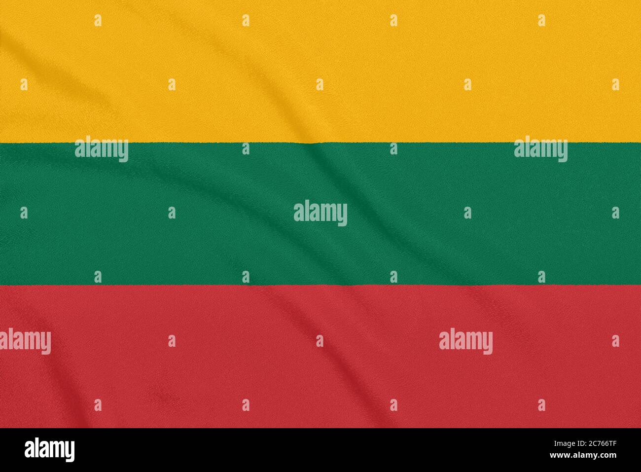 Flag of Lithuania on textured fabric. Patriotic symbol Stock Photo - Alamy