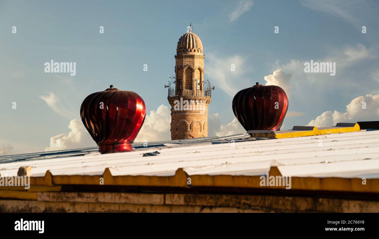 Mardin, Turkey - January 2020: Minaret of Ulu Cami, also known as Great ...