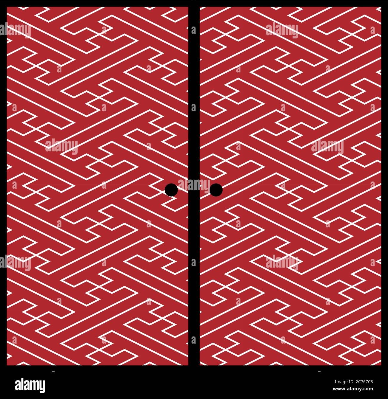 This is a illustration of Colorful Beautiful Japanese sliding door ...