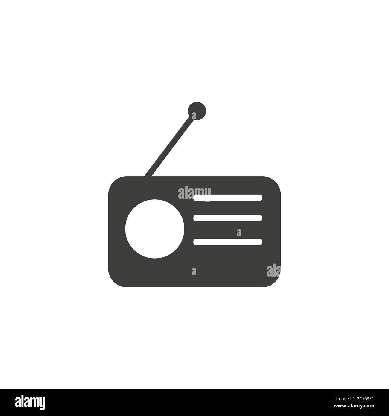 Radio icon vector, Old retro Receiver waves, tuner sign Isolated on ...