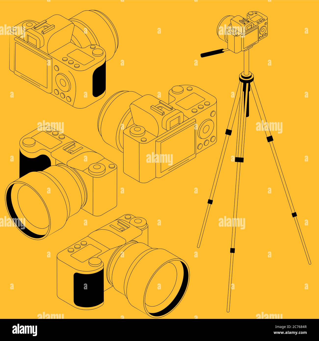 Slr camera rear view Stock Vector Images - Alamy