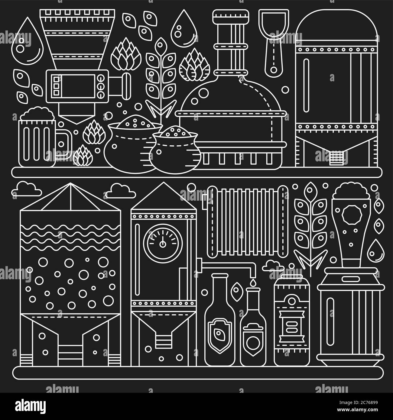 Craft beer manufacturing line Stock Vector Images - Alamy