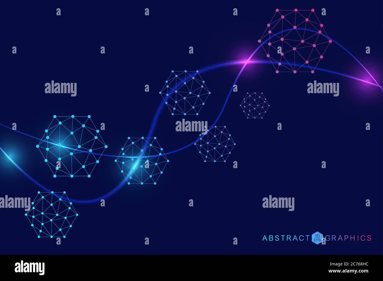 Big Data Visualization Background. Modern futuristic virtual abstract ...