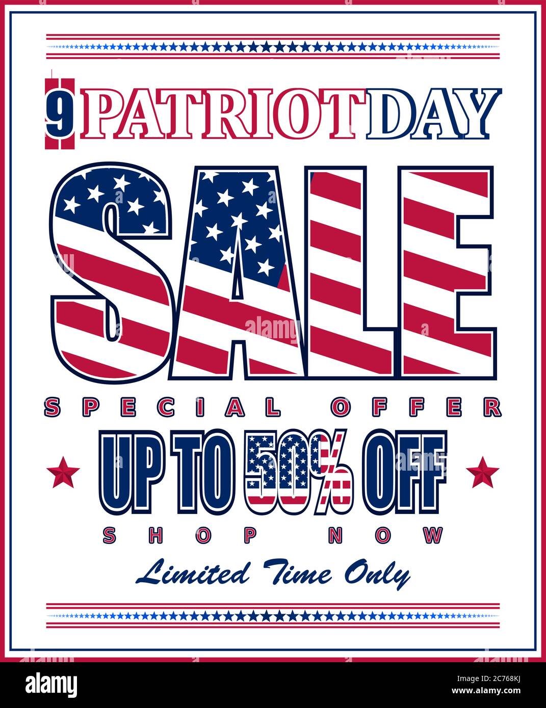 Vector illustration for promotional sales for US Patriot Day. Perfect ...