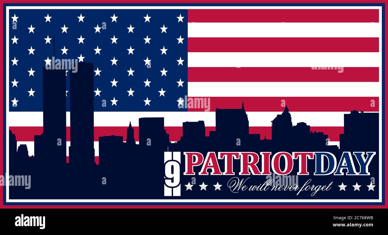 Vector illustration on the commemoration of the US Patriot Day. Perfect ...