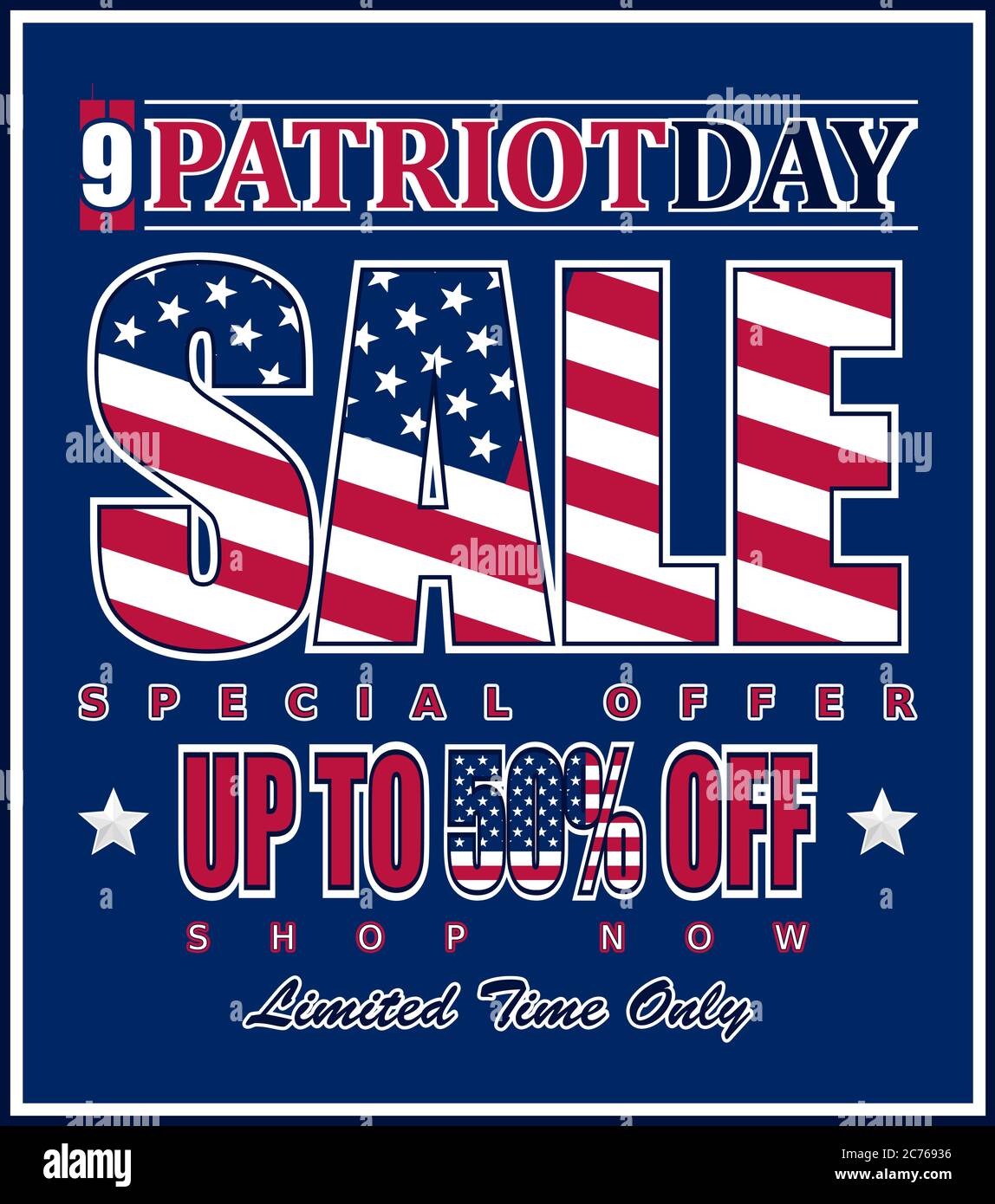 Vector illustration for promotional sales for US Patriot Day. Perfect ...